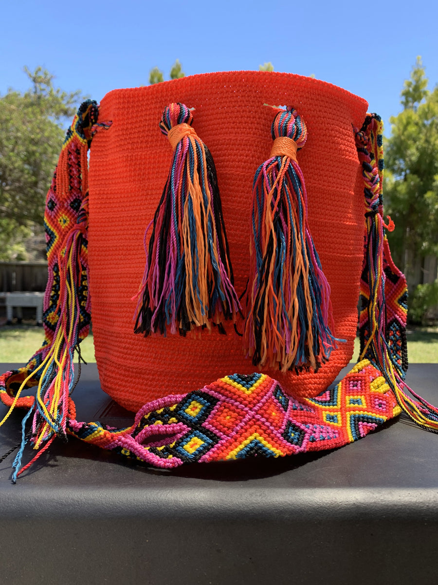 Knitted Mexican "Morral" Bag - Orange – PauGlam