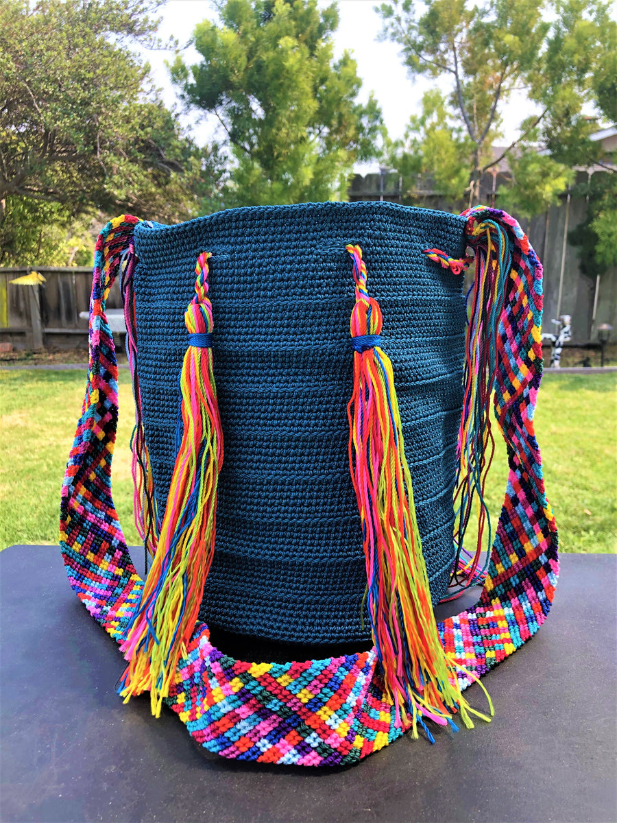Knitted Mexican "Morral" Bag - Pacific Ocean – PauGlam